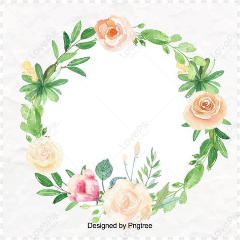 손 일러스트 예쁜 페인트 수채화 틀손 그리기화환 잎 Png 일러스트 무료 다운로드 Lovepik