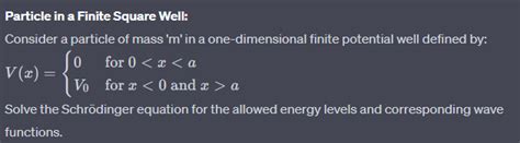 Solved Particle In A Finite Square Well Consider A Particle Chegg
