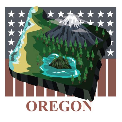 Oregon State Map Vector Illustration Decorative Design Stock Vector