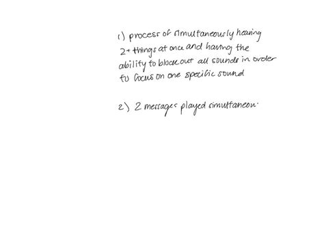 Solved Cocktail Party Phenomenon Define Dichotic Listening In Your Own