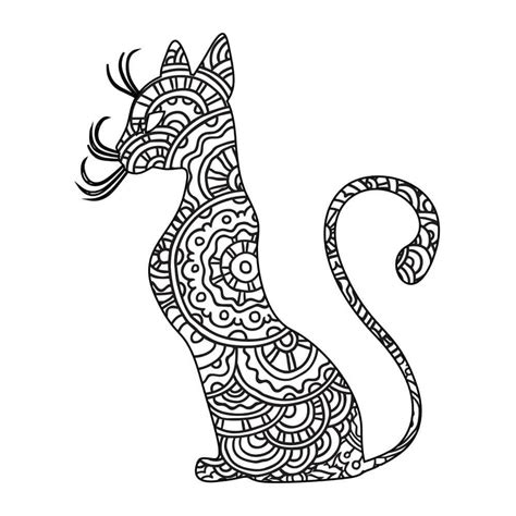 Coloriage Chat Mandala Elegant télécharger et imprimer gratuit sur