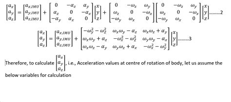 Matrices Verification Of Accelerometer Offset Calculations Occurring