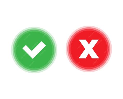 Premium Vector Tick And Cross Signs Green Checkmark Ok And Red X