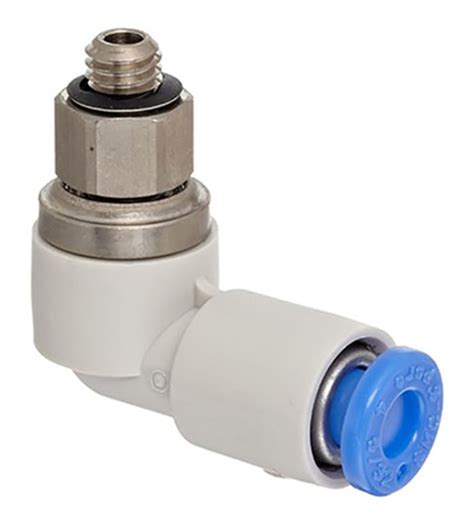 Ksl06 M6 Smc Smc Ksl Series Elbow Threaded Adaptor M6 Male To Push In 6 Mm Threaded To Tube