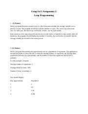Comp Sci 1 Assignment 2 Docx Comp Sci 1 Assignment 2 Loop