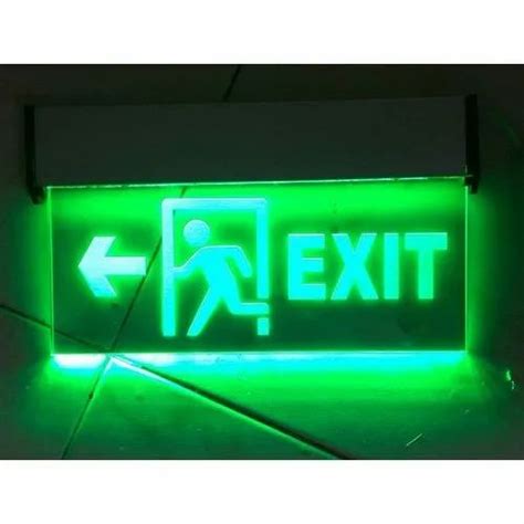 Acrylic Rectangle LED Exit Sign Board 220 240 V In Pune