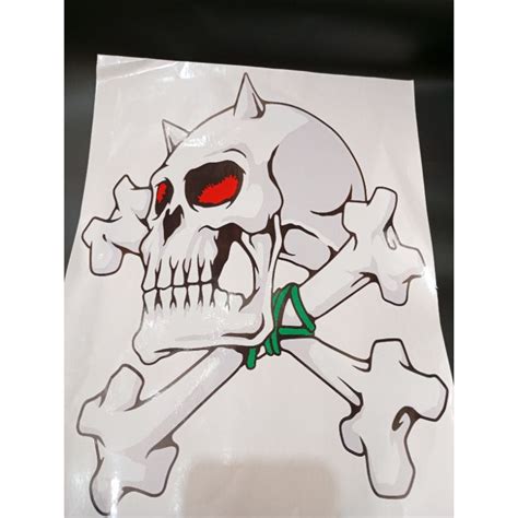 Jual Stiker Vinyl Gambar Besar Tengkorak Mata Merah Shopee Indonesia