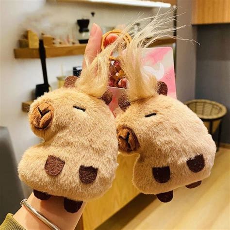 Eaura Cartoon Capybara Plush Pendant Cloth Doll Simulation Capybara