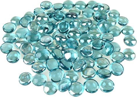 Homeford Flat Glass Marble Gems 15 Ounce 80 Count Aqua
