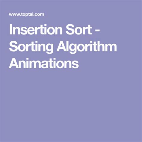Insertion Sort Algorithm Animation