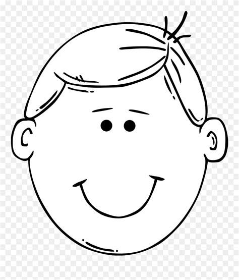 Happy Man Face Clipart Black And White Png Download 5419825