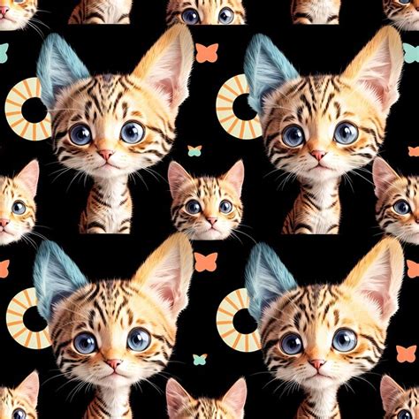 Premium Ai Image A Seamless Pattern Of Kitten