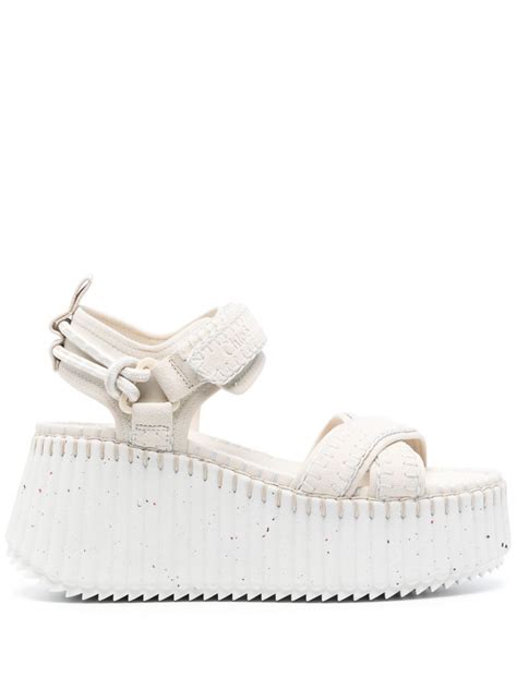 Chloé Nama 85mm Platform Sandals Neutrals Farfetch Pt