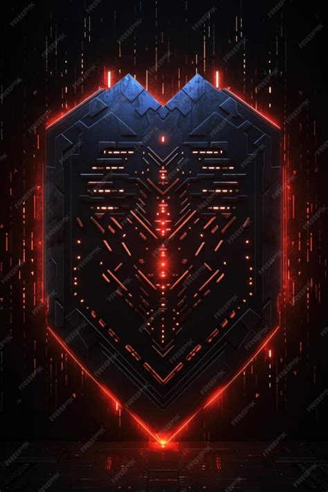 premium ai image binary code and shield symbol on a dark background