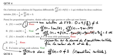 Qcm 4 Ed Equa Diff Outils Mathématiques Tutorat Associatif Toulousain