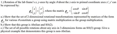 Solved Rotation of the lab frame s x y axes by angle θ Chegg com
