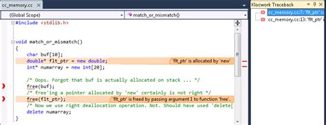 C C Traceback Example In Visual Studio