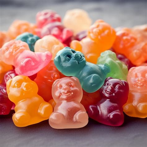 Premium Photo A Pile Of Gummy Bears Is On A Table