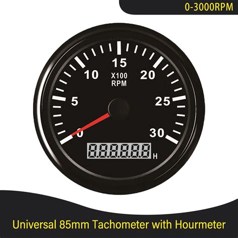 디지털 시간계 디젤 엔진 타코미터 해양 자동차 트럭 9 32v 레드 백라이트 12v 24v 85mm 3k 4k 6k 7k 8k Rpm회전 속도계
