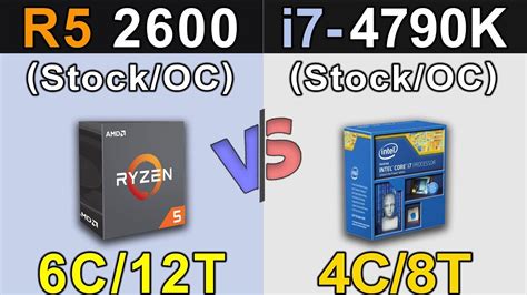 R5 2600 Vs I7 4790k Stock And Overclock Benchmarks Youtube