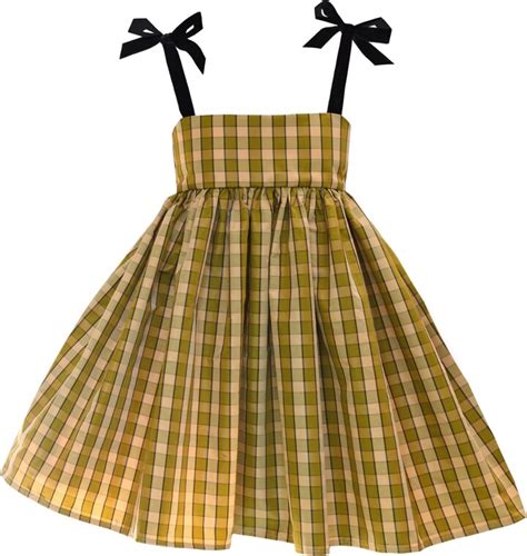 Tessa Fay Olive Green Plaid Puff Dress Shopstyle