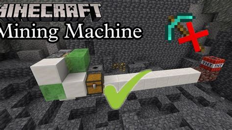 Automatic Mining Machine Tutorialminecraft Mining Machine Mcpe Youtube