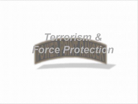 Terrorism And Force Protection Powerpoint Ranger Pre Made Military Ppt