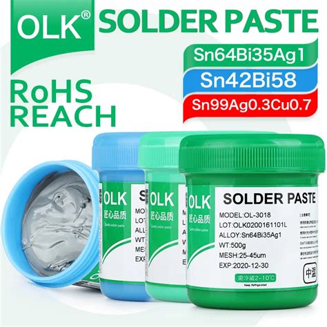 Pasta De Soldadura Sin Plomo OLK Smd Baja Media Y Alta Temperatura