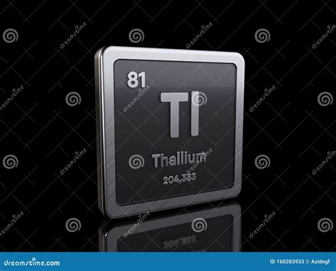 Thallium Tl Element Symbol From Periodic Table Series Royalty Free