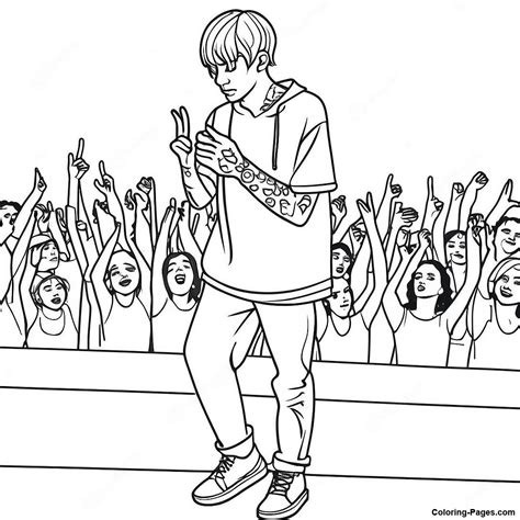 Lil Peep Performing On Stage Coloring Page Coloring Page Free