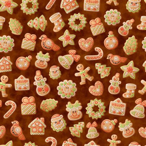Premium Vector Christmas Gingerbread Cookie Seamless Pattern