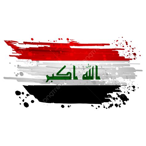 Iraq Flag PNG Picture Iraq Flag Watercolor Paint Brush Transparent