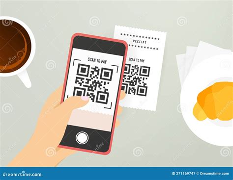 Qr Code Payment Concept Hand Holding Smartphone That Scans Qr Code On