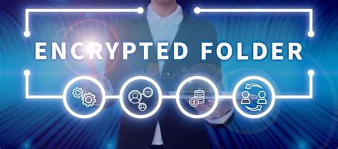 Text Sign Showing Encrypted Folderprotect Confidential Data From
