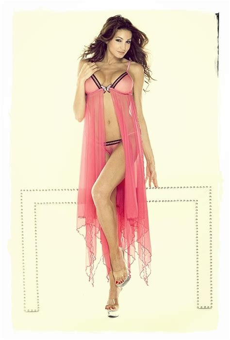 Mesh Gown With Butterfly Embroidery And G String Pink Intimate Stock