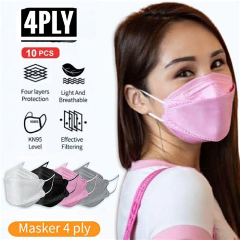 MASKER KF94 PUTIH 10 PCS MASKER KF94 4PLY FACE MASK MIRIP MOUSON