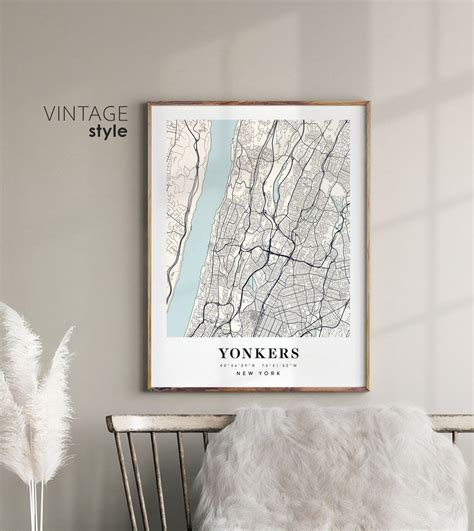 Yonkers New York Ny Map Yonkers City Map Yonkers Print Yonkers