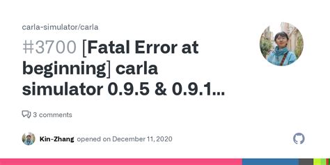 Fatal Error At Beginning Carla Simulator 0 9 5 0 9 10 WIN10