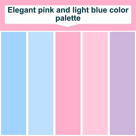 Elegante Rosado Y Ligero Azul Color Paleta 5 5 Conjunto Color Paleta