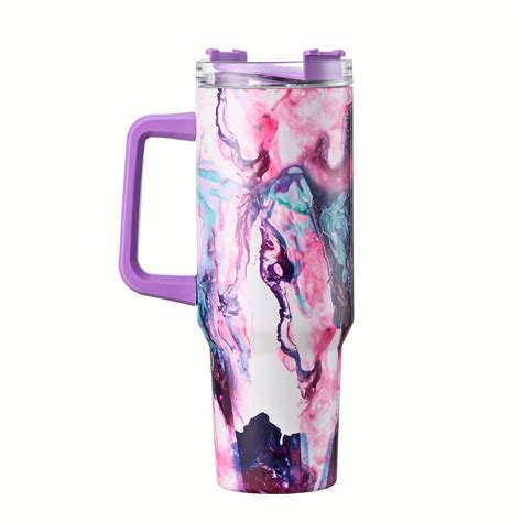 Colorful Marble Custom Stanley Cup 40 Oz 30 Oz Tumbler With Handle