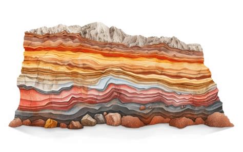 premium photo illustrative geologic cross section with rock layers on