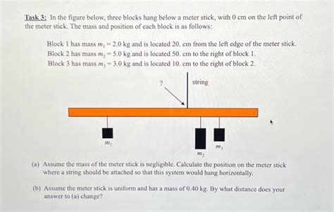 Solved In The Figure Below Three Blocks Hang Below A Meter