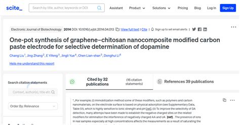 One Pot Synthesis Of Graphenechitosan Nanocomposite Modified Carbon Paste Electrode For