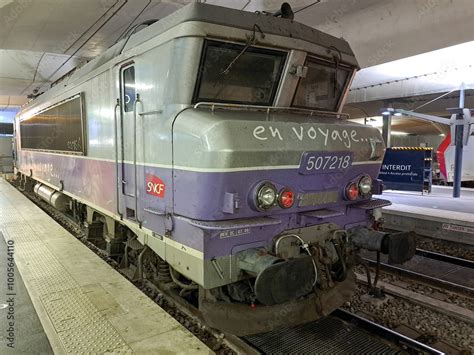 Sncf Class Bb 7200 Regional Train Hauled By An Electric Locomotive In