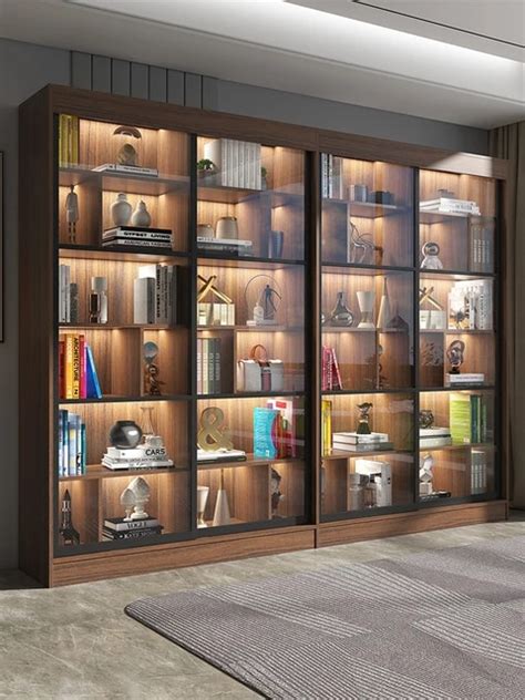 Sliding Door Bookcase Bookcase Glass Door Simple Modern 43 Off