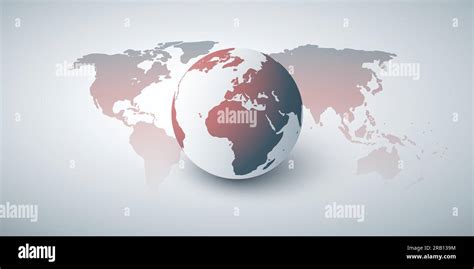 Earth Globe And World Map Design Layout Global Business Technology