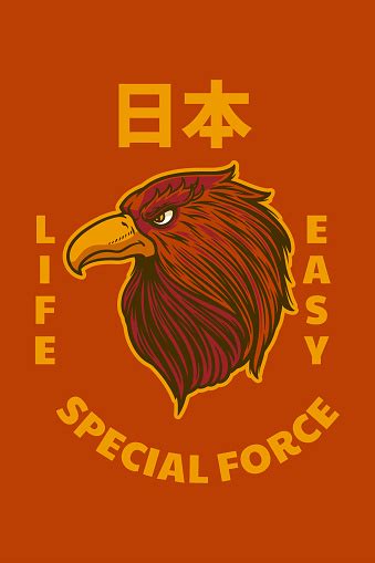 Ilustración De Eagle Head Póster Ilustración Vectorial Estilo Dibujos