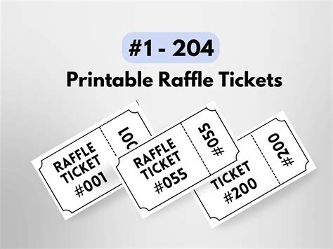 Printable Numbered Raffle Ticket Enter To Win Tickets With Numbers