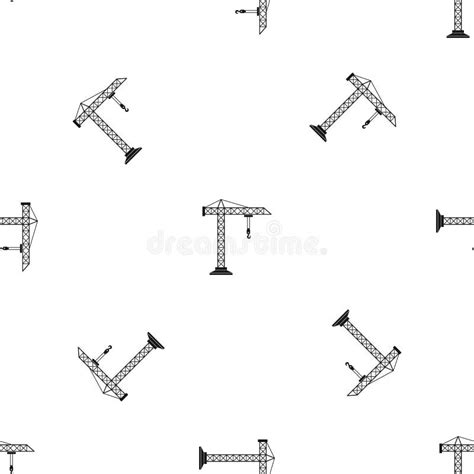 Construction Crane Pattern Seamless Black Stock Vector Illustration Of Heavy Builder 102468388