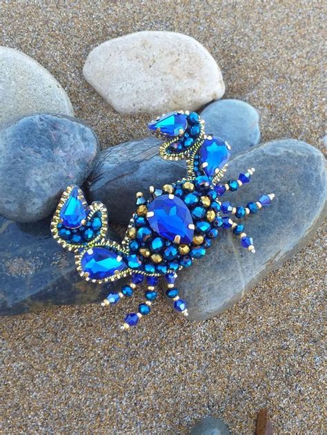 The Blue Crab Brooch Is A Great Addition To A Summer Outfit